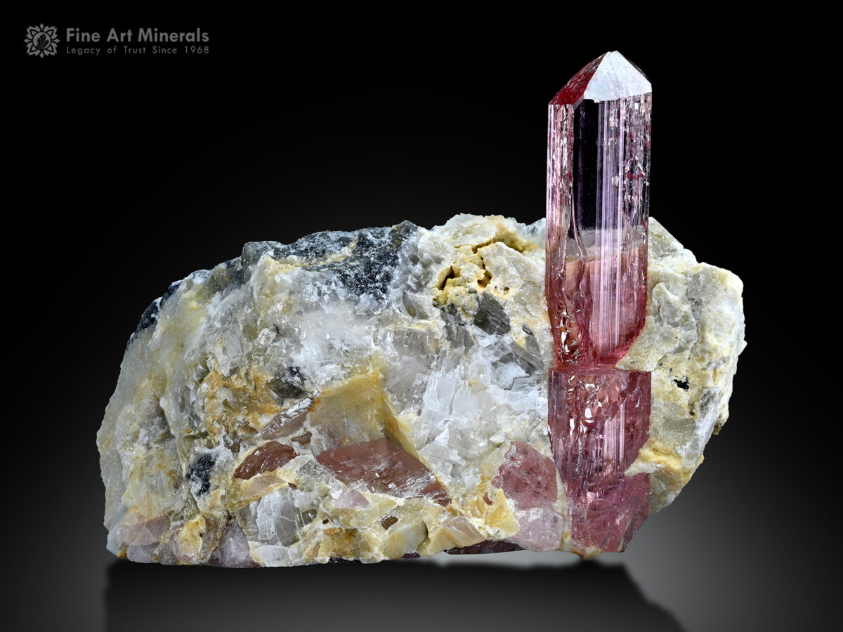 Pink Topaz on Matrix from Katlang Pakistan - TZ-PNK-11 - Fine Art Minerals