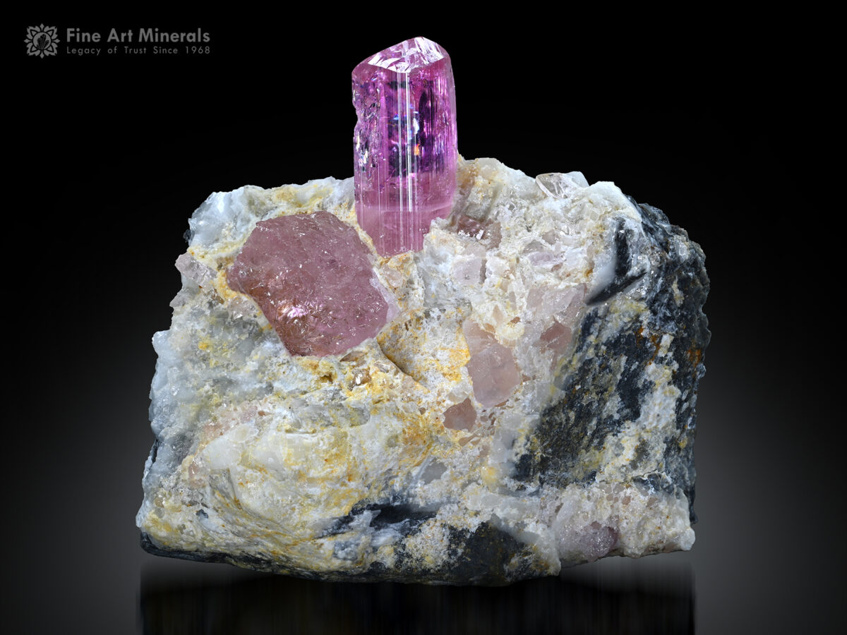 Pink Topaz on Matrix from Katlang Pakistan - TZ-PNK-13 - Fine Art Minerals